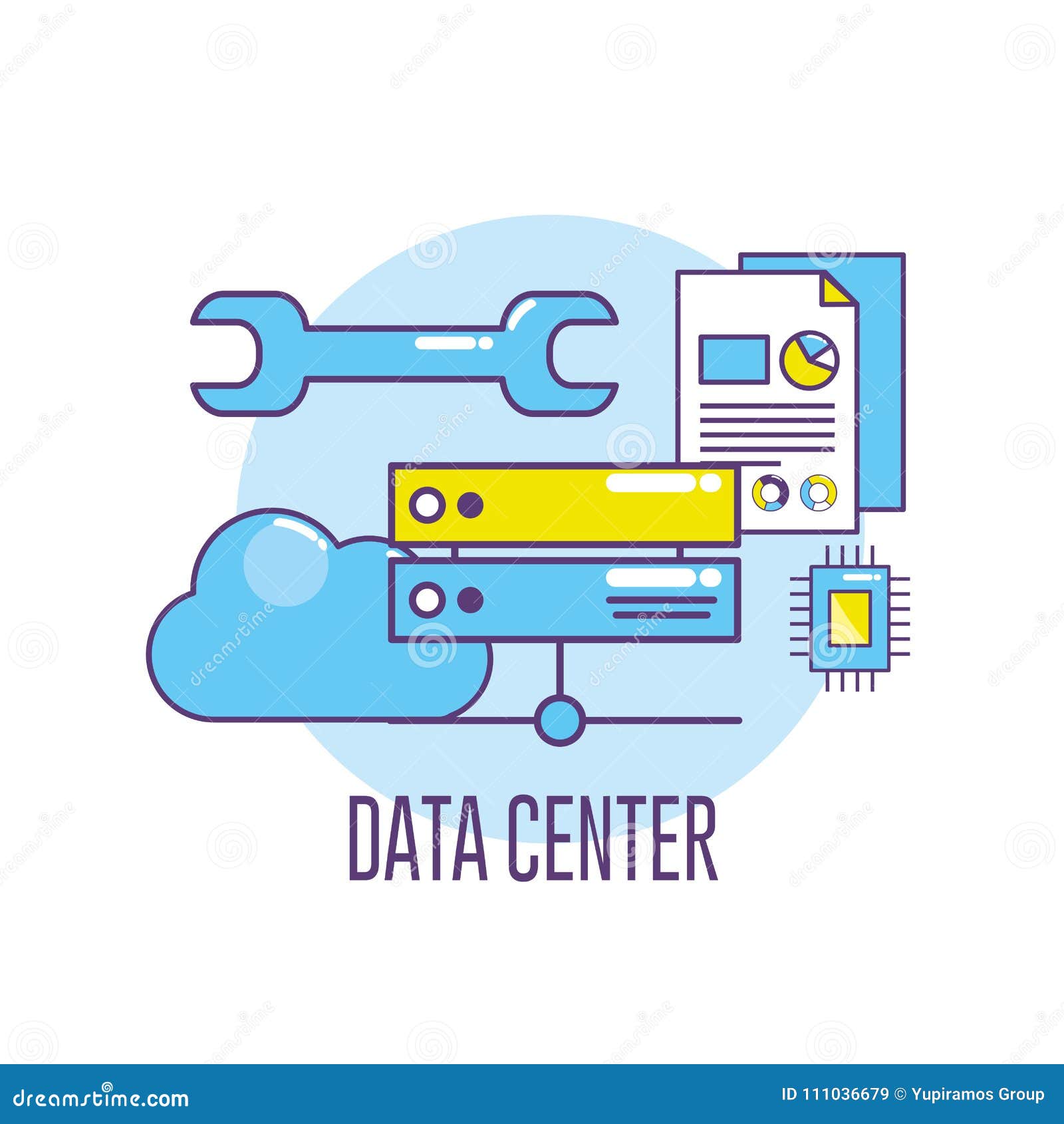 Technology Banner Data Center Connecting Stock Vector - Illustration of ...