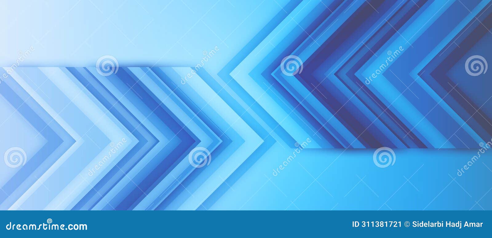 Technology Banner Design with Blue Arrows Stock Illustration ...