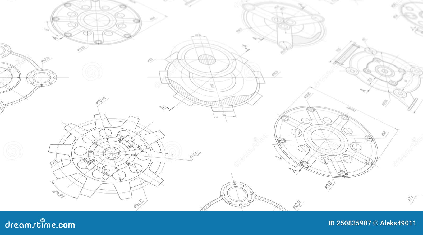 Technology Banner.Mechanical Engineering Background .Technical Drawing ...