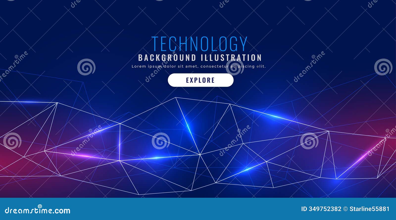 Technology Banner with Network Lines Connection Stock Vector ...