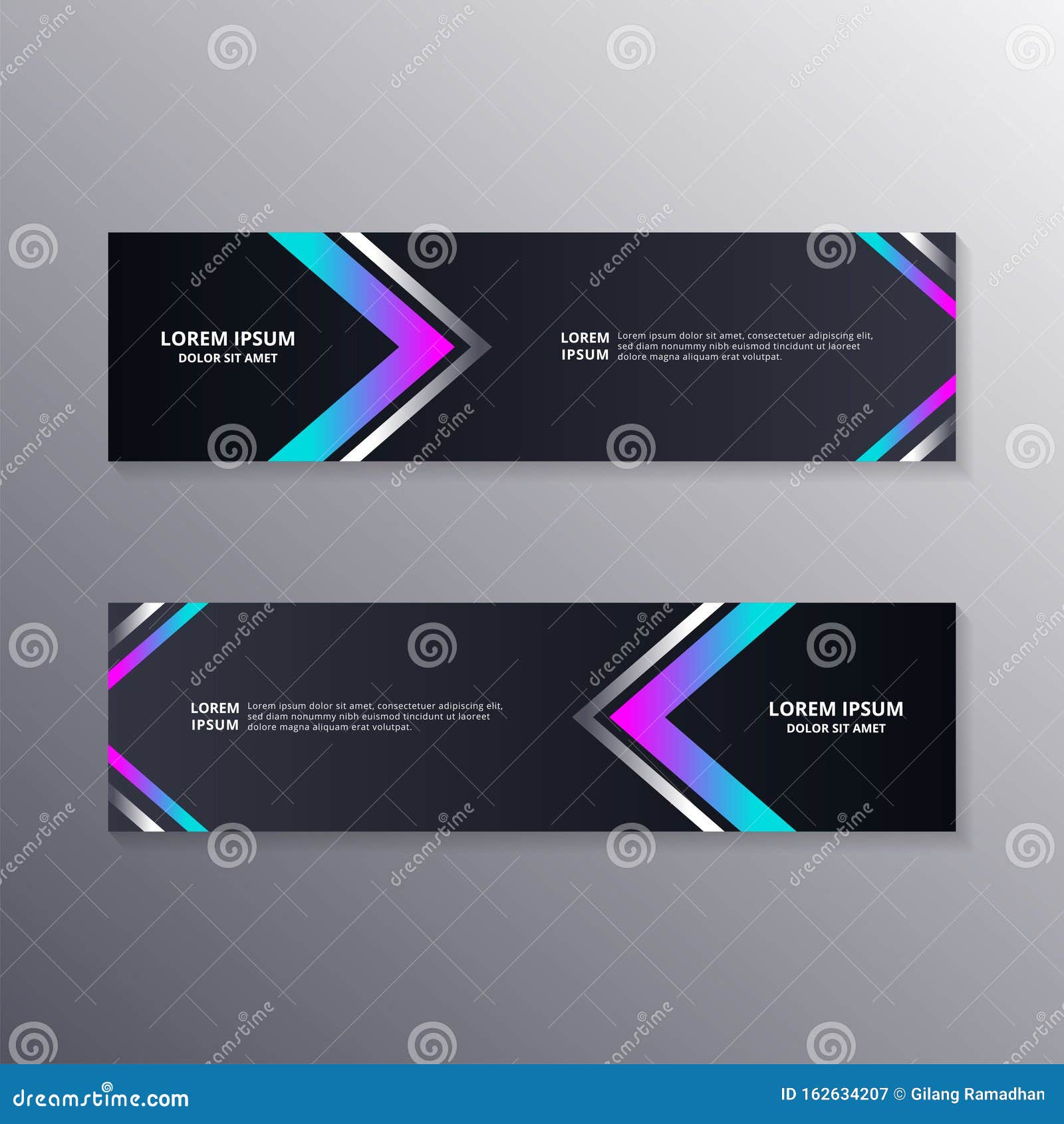 Technology Banner Template, Abstract Dark Neon Background Suitable for ...