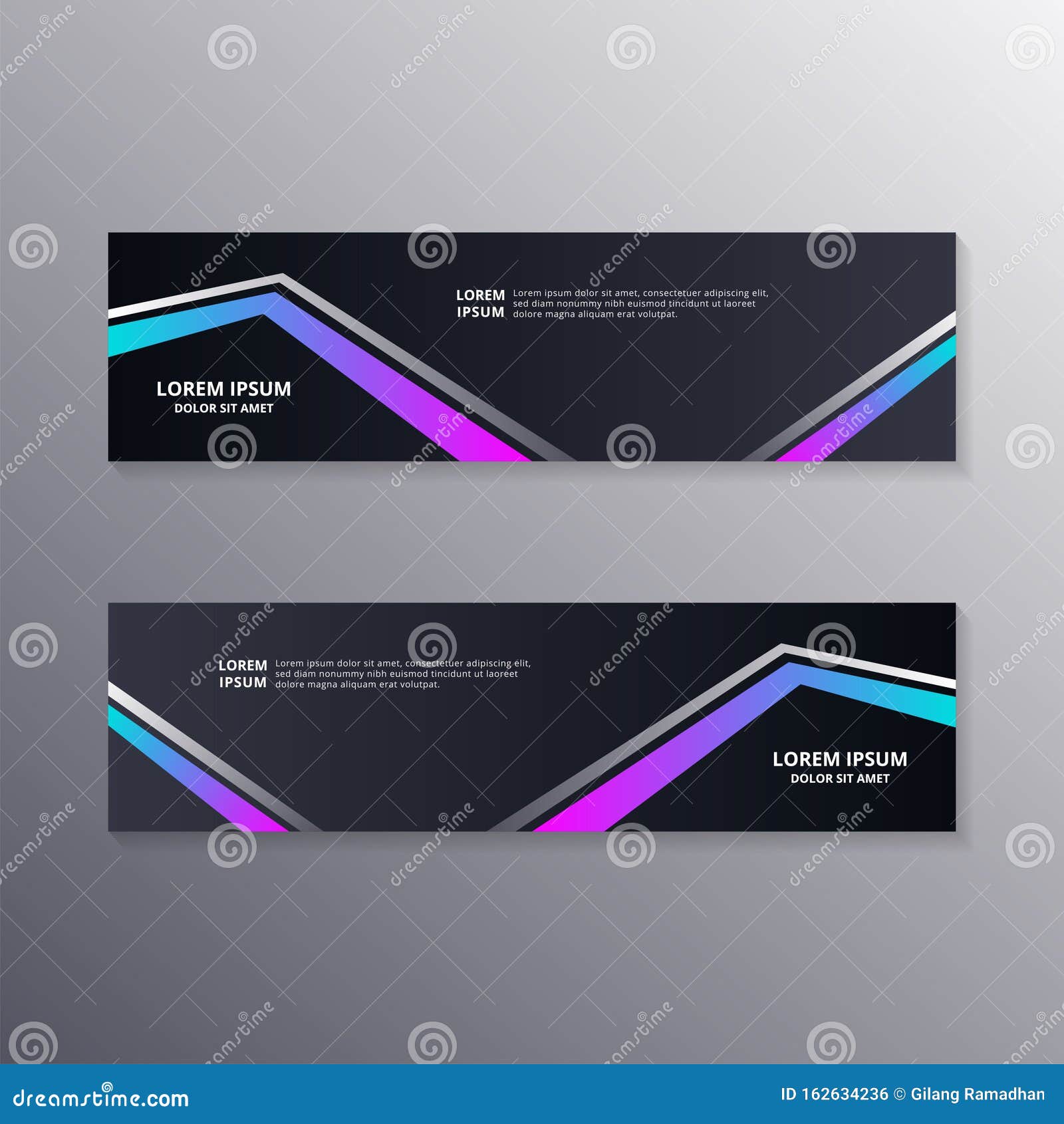 Technology Banner Template, Abstract Dark Neon Background Suitable for ...