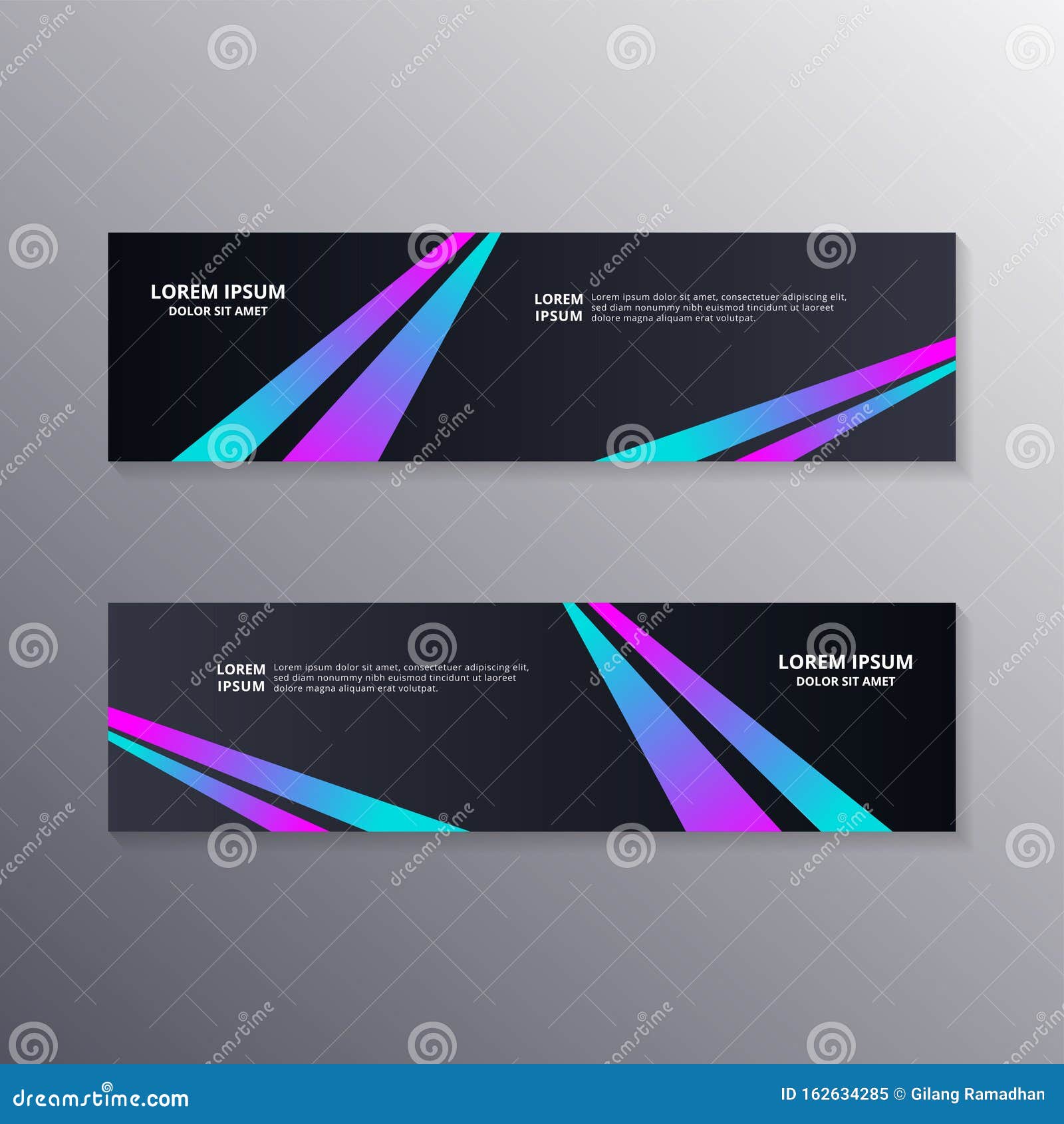 Technology Banner Template, Abstract Dark Neon Background Suitable for ...