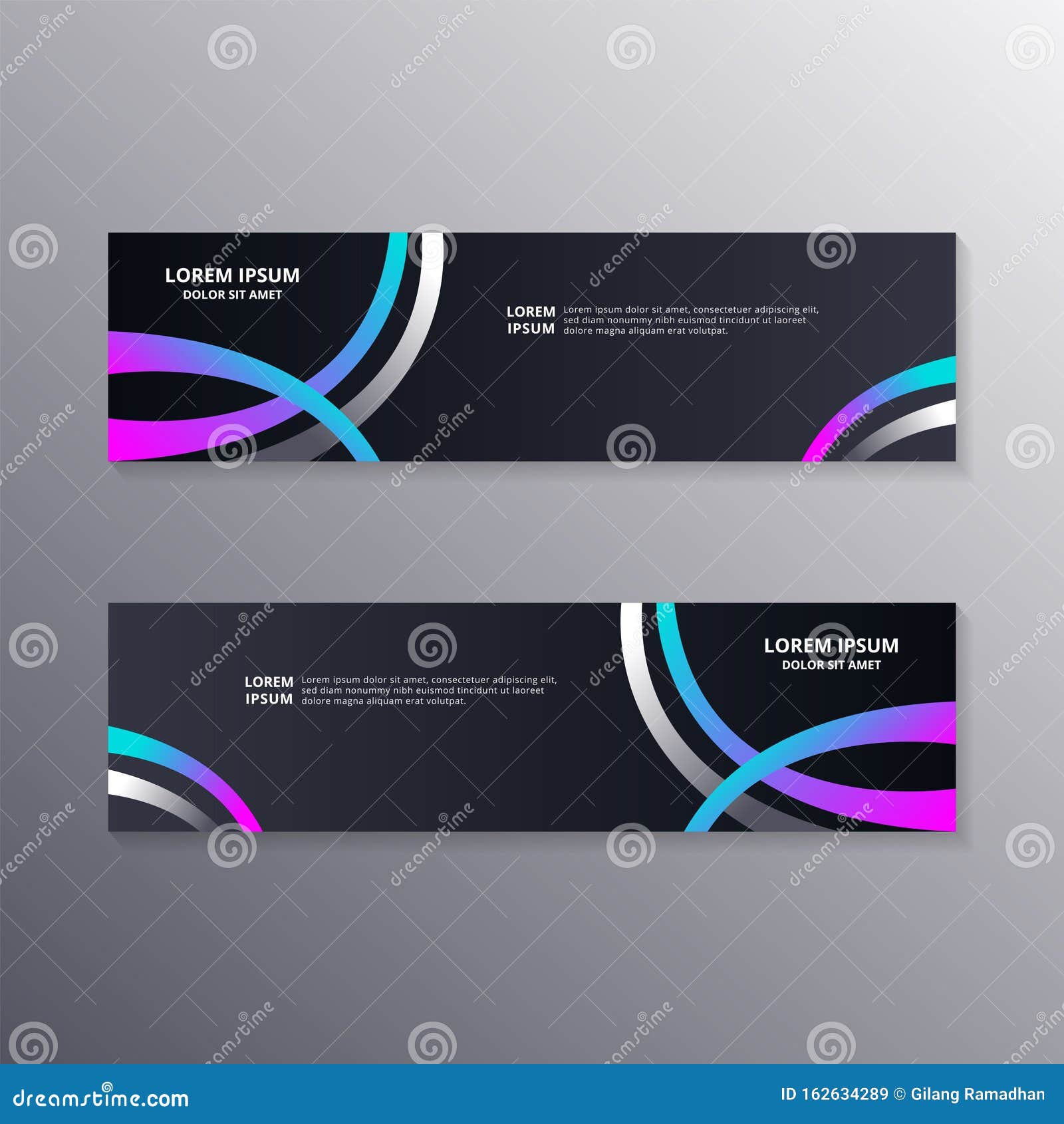 Technology Banner Template, Abstract Dark Neon Background Suitable for ...