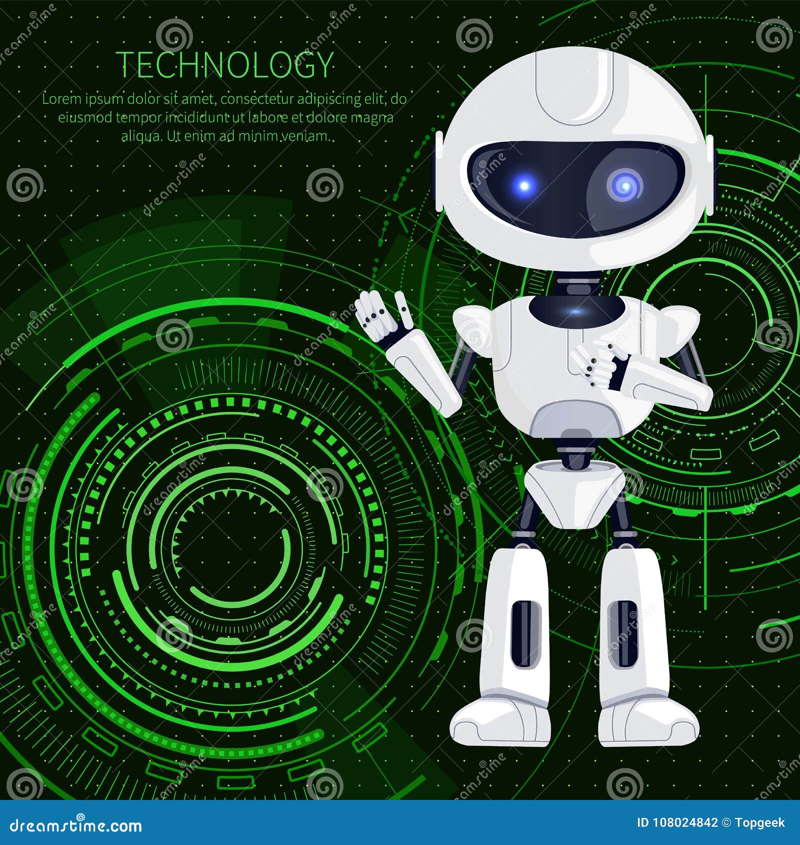 Technology Robot and Text Vector Illustration Stock Vector ...