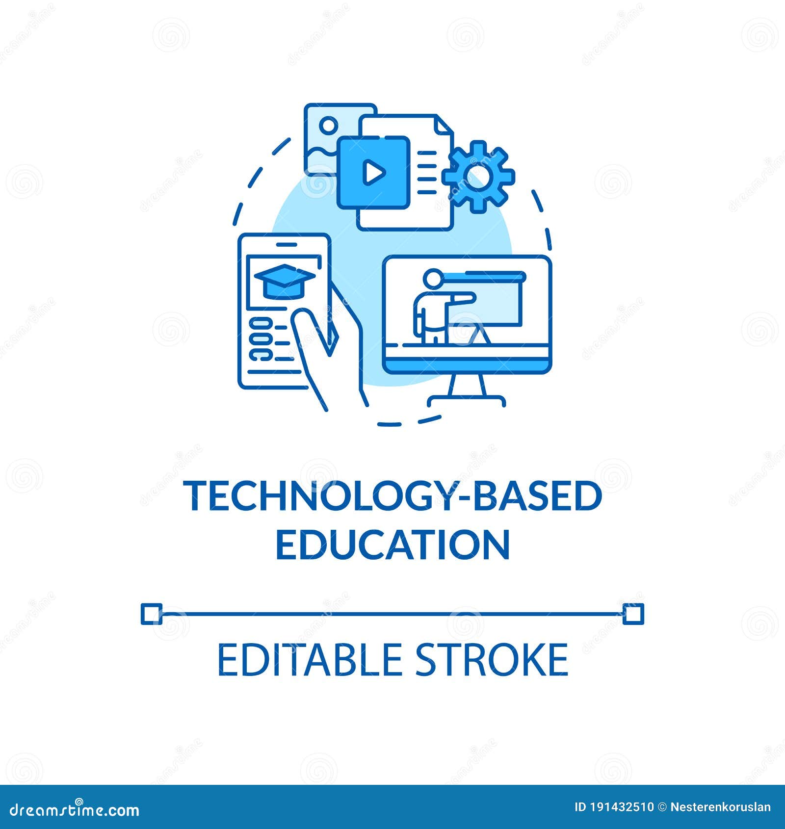 Technology Based Education Concept Icon Stock Vector - Illustration of ...
