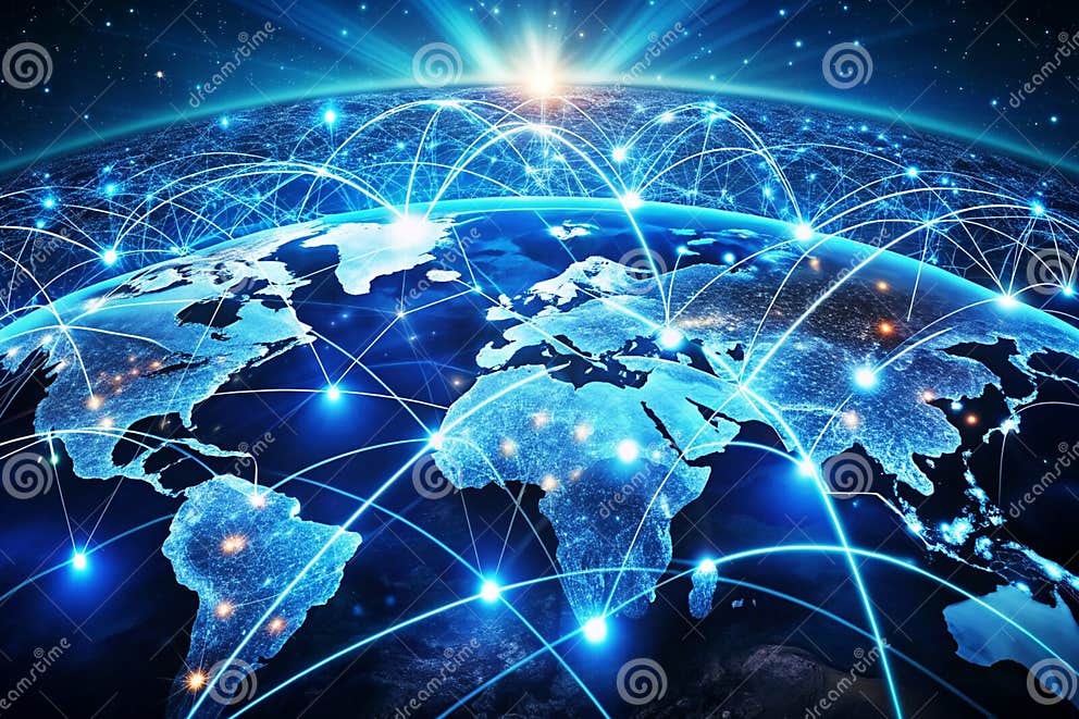 The Digital Web Wave-Digital Communication and Connectivity Stock Image ...