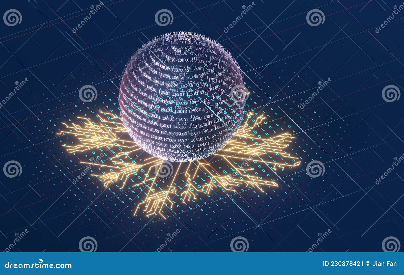 Technology and Big Data, 3d Rendering Stock Illustration - Illustration ...
