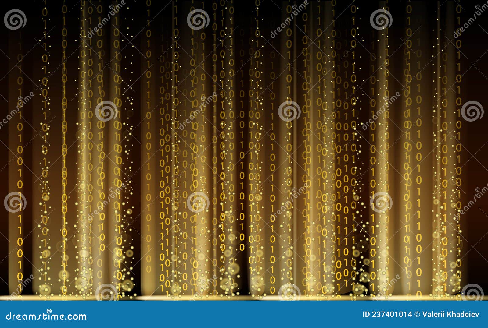 Technology Binary Abstract Background, Matrix Style, Gold Color ...