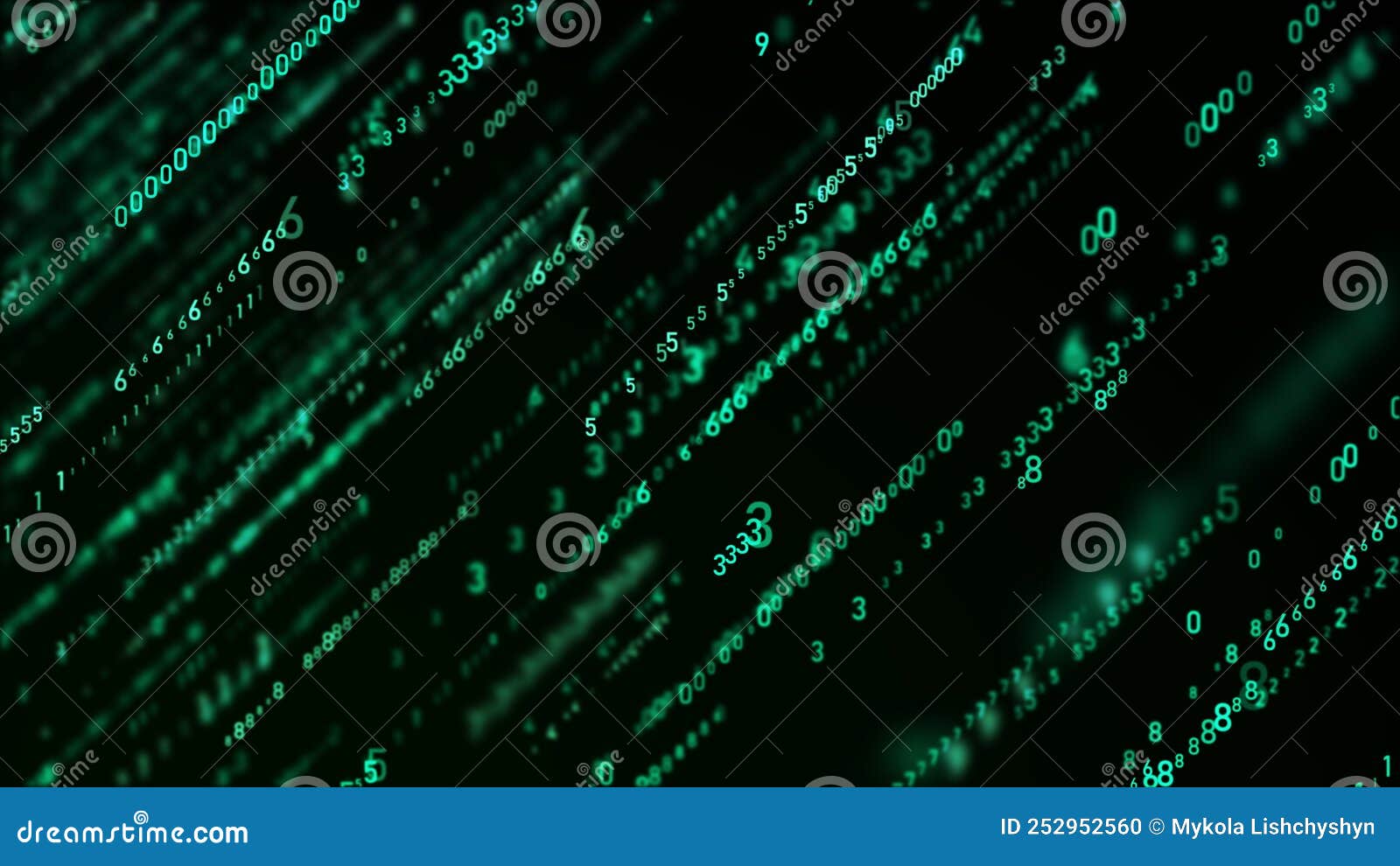 Technology Binary Code Random Falling Digits On Screen Hacked Software Matrix Sciense