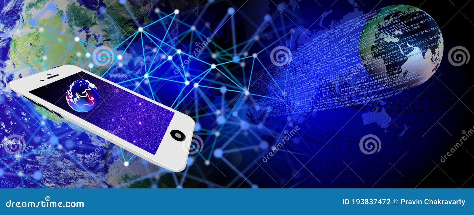 Technology Binary Web Glob Background.artificial Intelligence Virtual ...