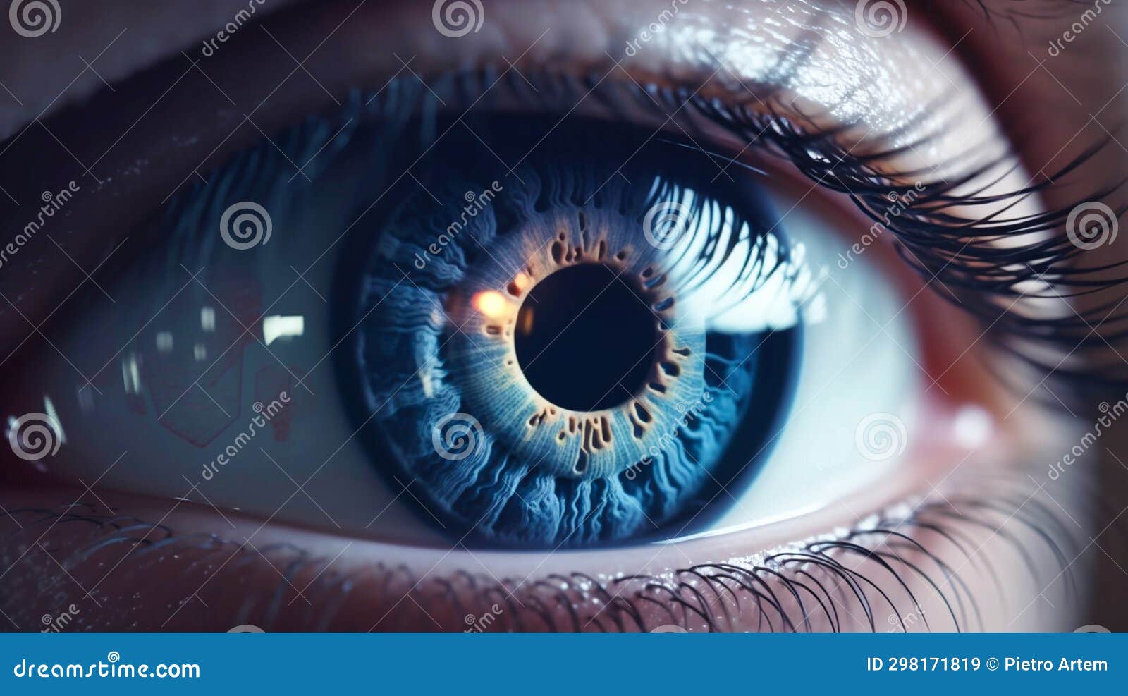 Technology of Biometrics of the Human Retina. Stock Image - Image of ...