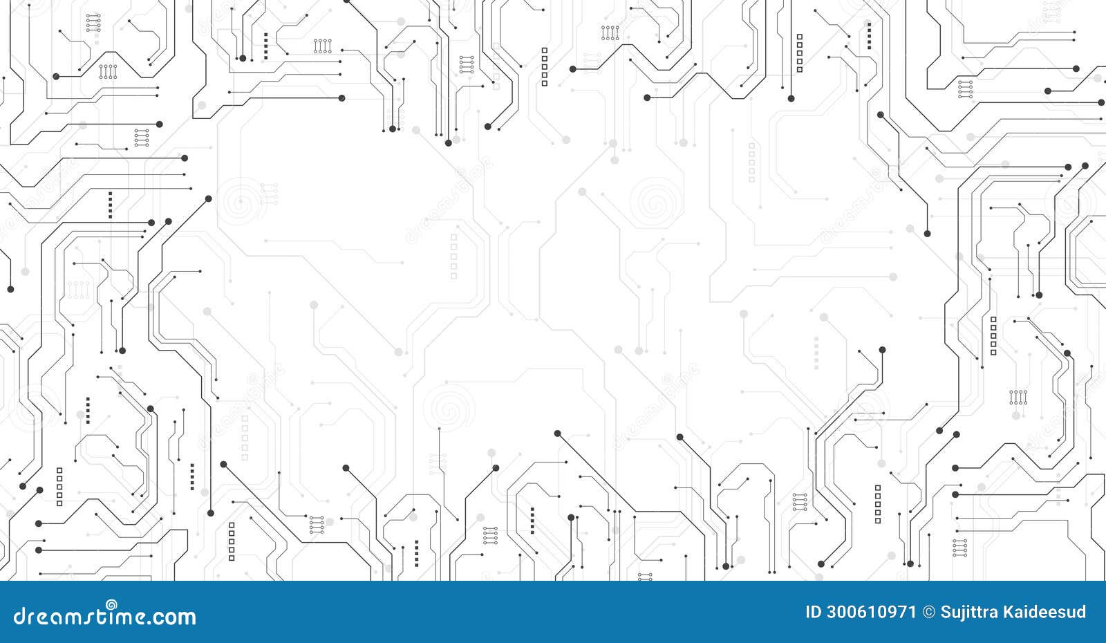 Technology Black Circuit Diagram Concept Stock Illustration ...