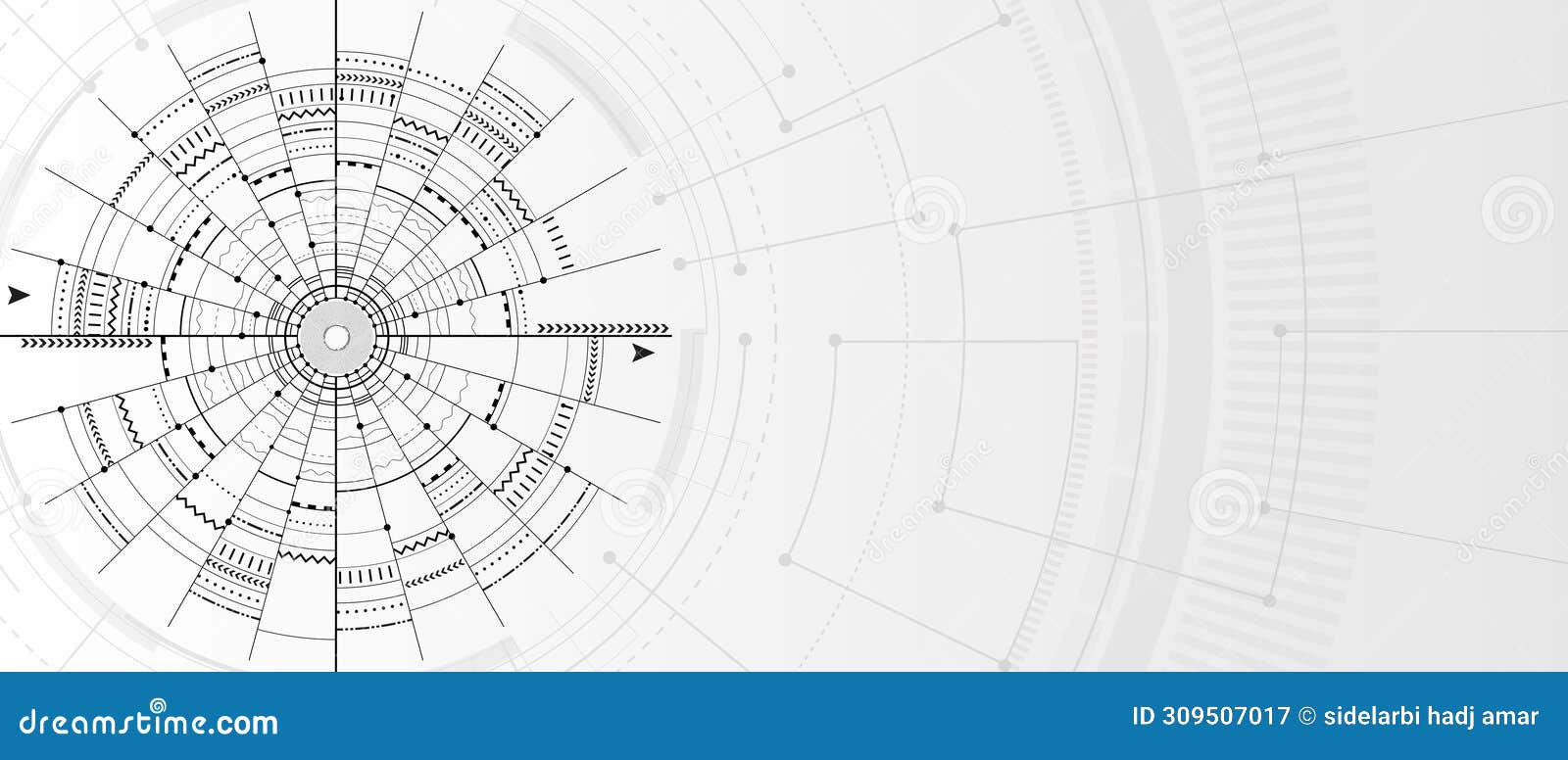 Technology Black Line Silhouette on Grey Abstract Background Stock ...