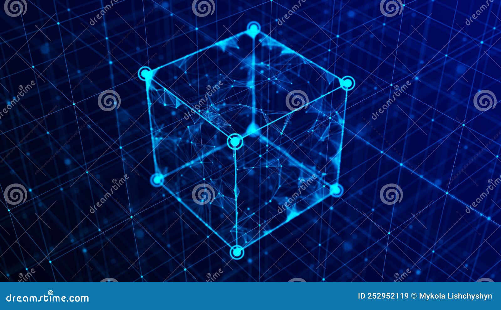 Cube Consisting Of A Set Of Units Database Concept Server Rack Blockchain Repository Of