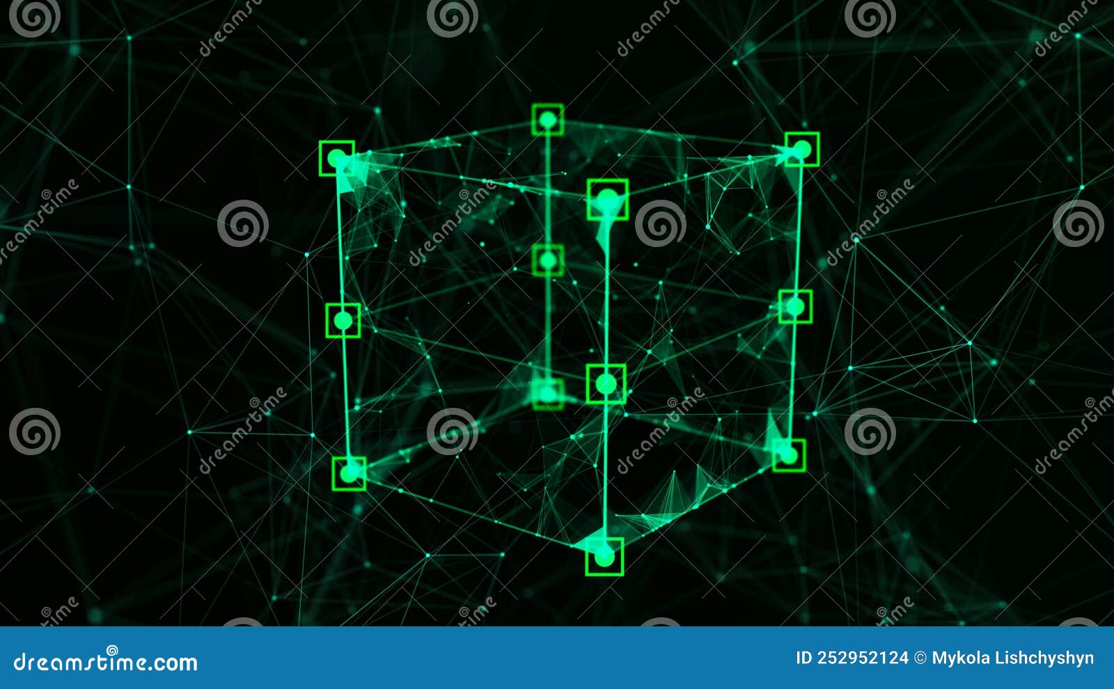 Technology Block Chain Network Connection Big Data Visualization