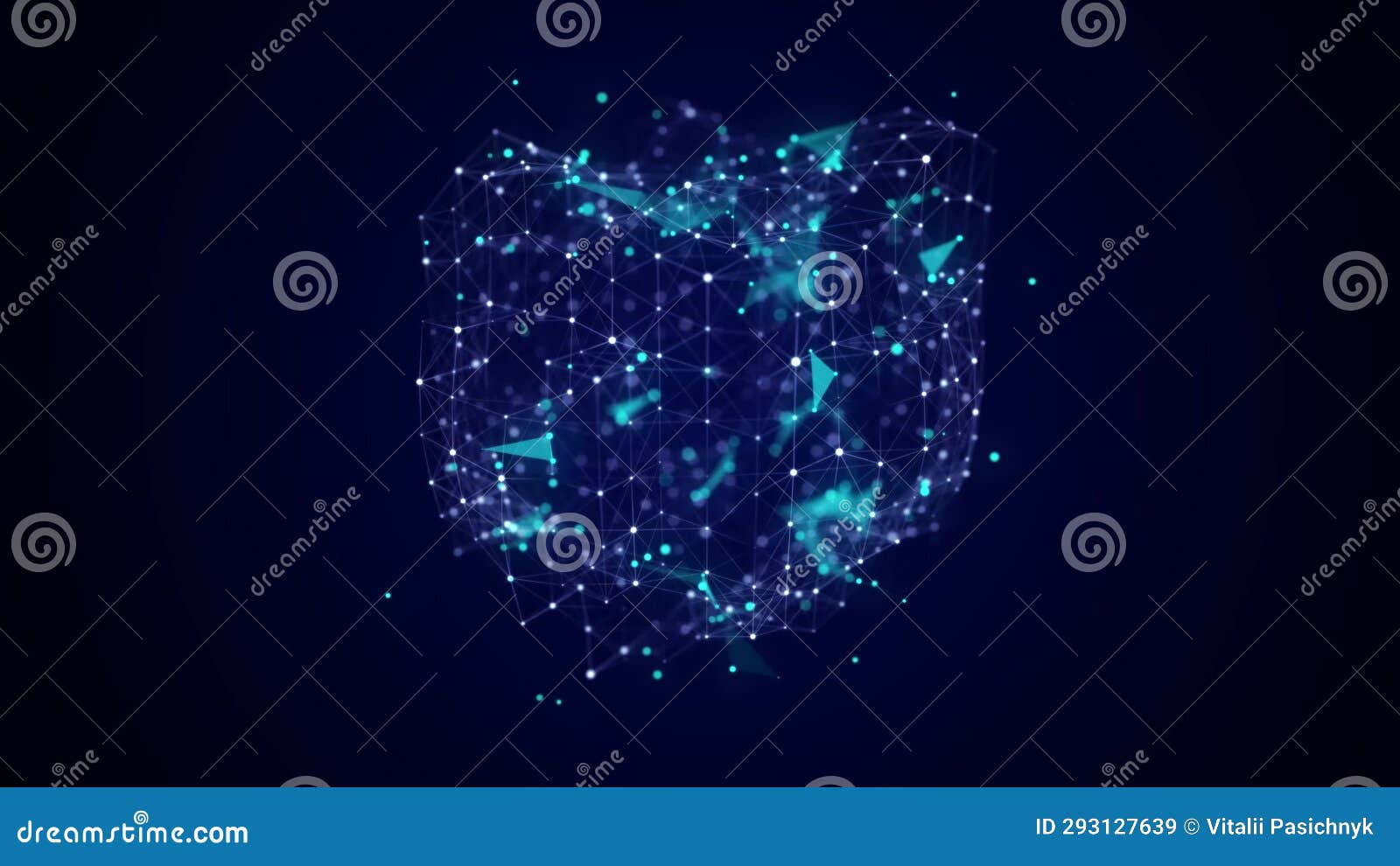 Technology Blockchain Concept Big Data Flow Connections Network Connection Structure 3d