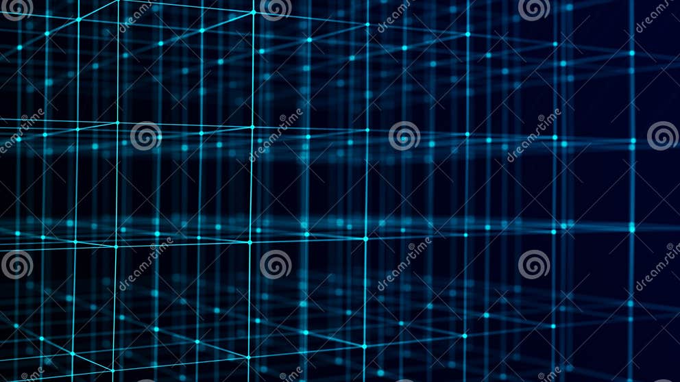 Technology Blockchain Concept. Dynamic Movement of a Digital Data ...