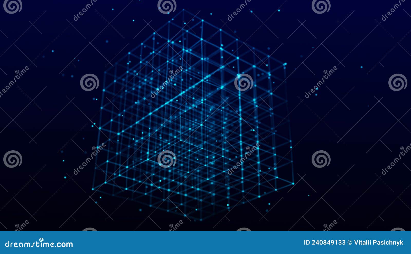 Technology Blockchain Concept. Visualization of the Dynamic Flow of the ...