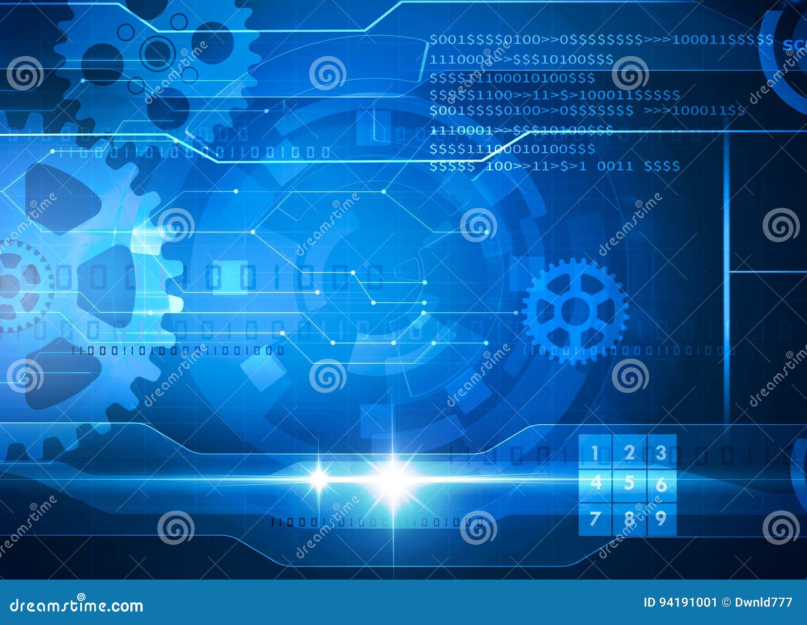 Technology blue background stock illustration. Illustration of modern ...