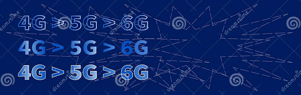 Technology Blue Banner 4G 5G 6G Data Transmission Stock Vector ...