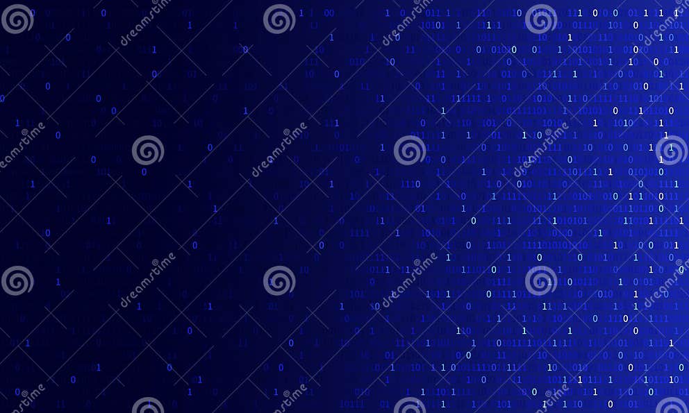 Technology Blue Binary Digital Data Software Programming Code Random Concept Matrix Background ...