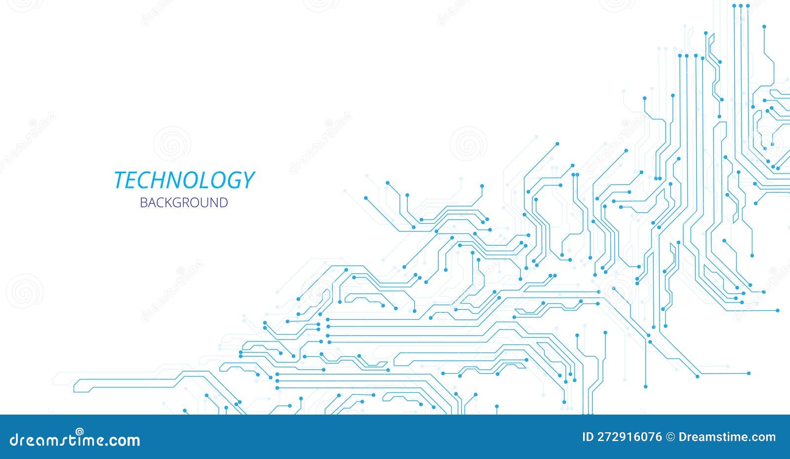 Technology Blue Circuit Diagram on White Background Stock Vector ...
