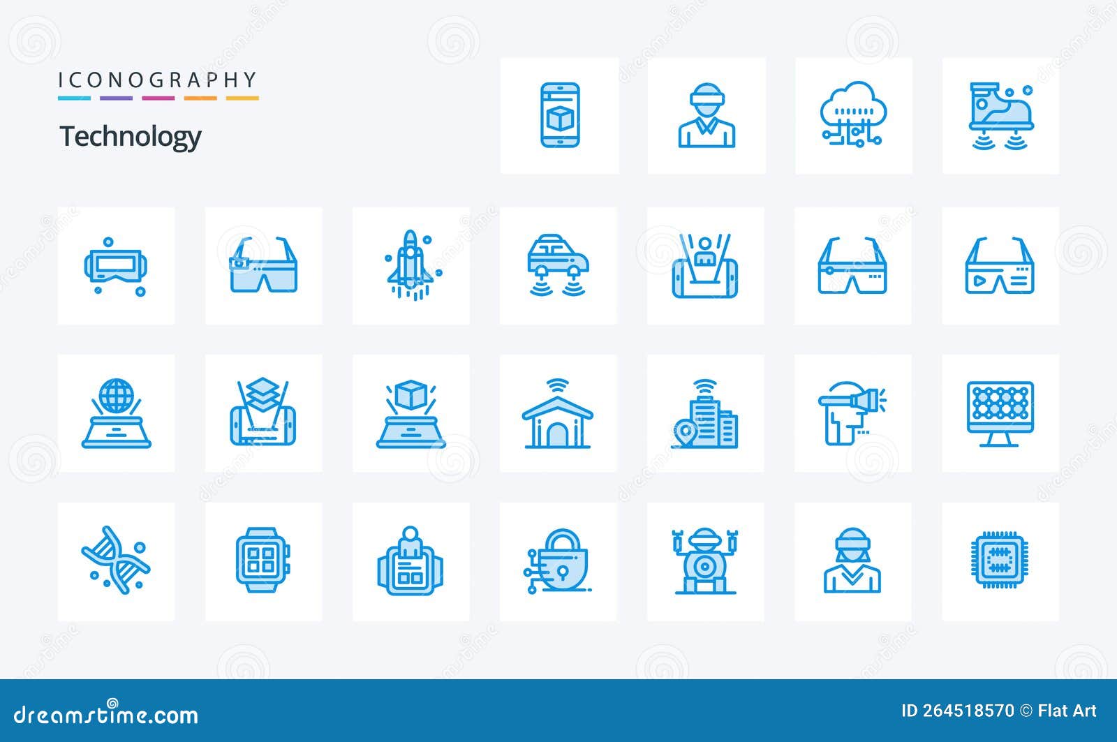 25 Technology Blue Icon Pack Stock Vector - Illustration of google ...