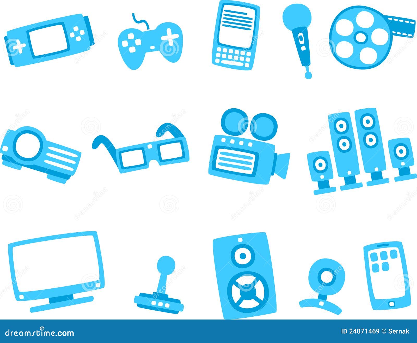 Technology Blue Icon Series 2 Stock Vector - Illustration of phone ...