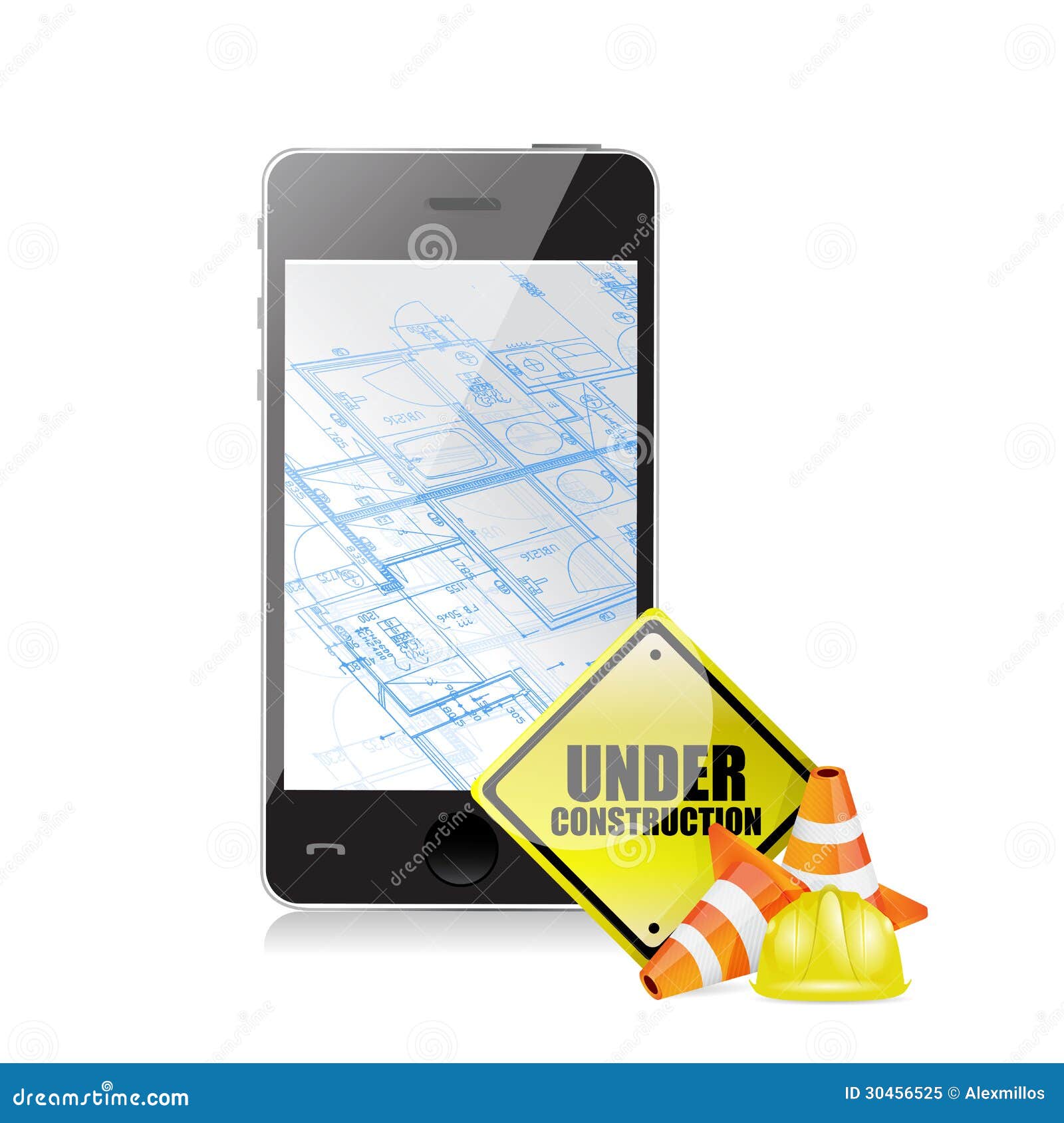 Technology Blueprint Under Construction Stock Illustration ...