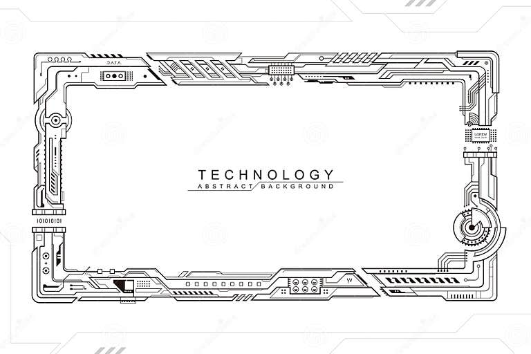 Technology Border Frame Rectangular Design. Stock Vector - Illustration ...