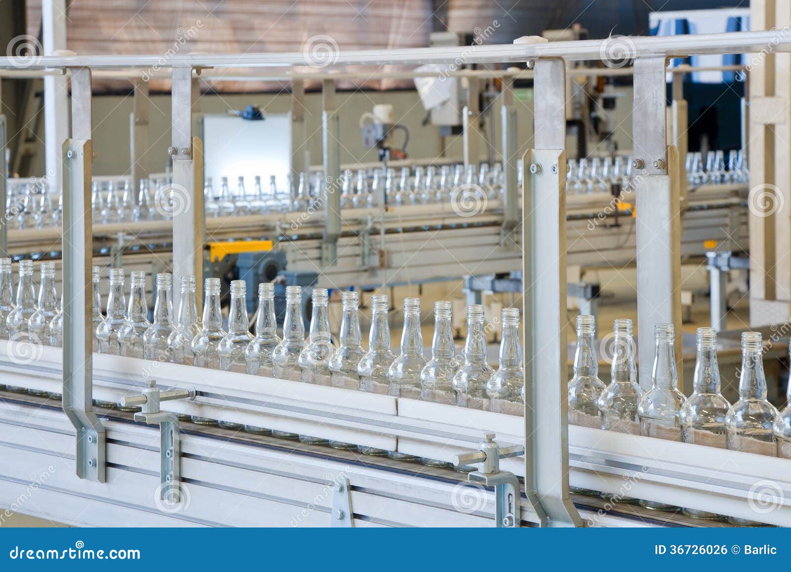 Technology Bottling Plant for Bottles Stock Photo - Image of bottled ...