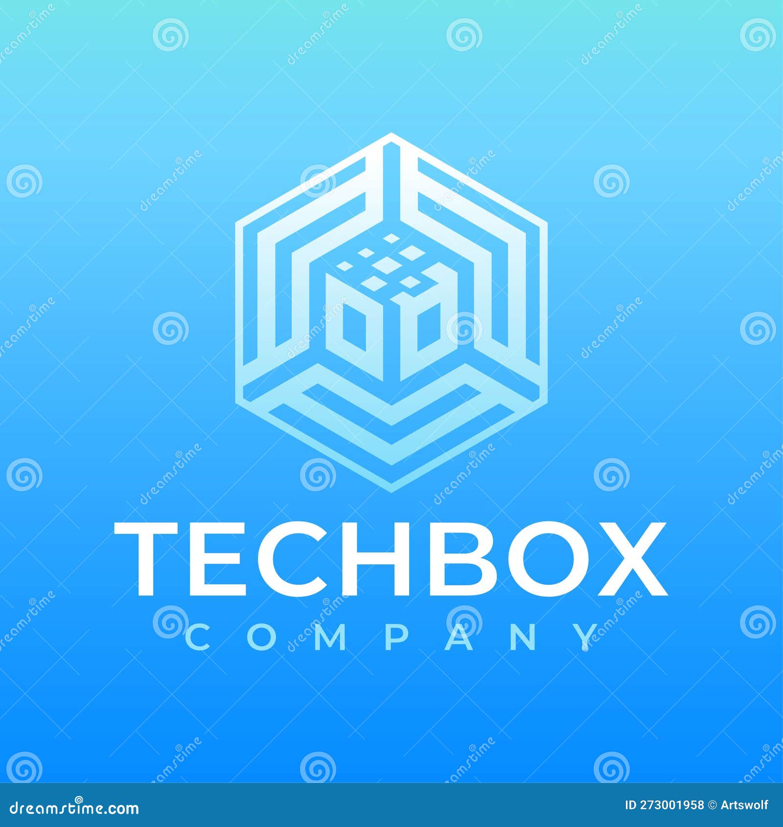 Technology Box Abstract Logo Vector. Blue Digital Geometric Cube Logo ...