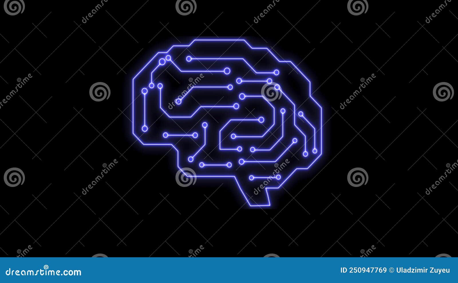 Technology Brain Background Concept. Digital Human Mind Like Computer ...