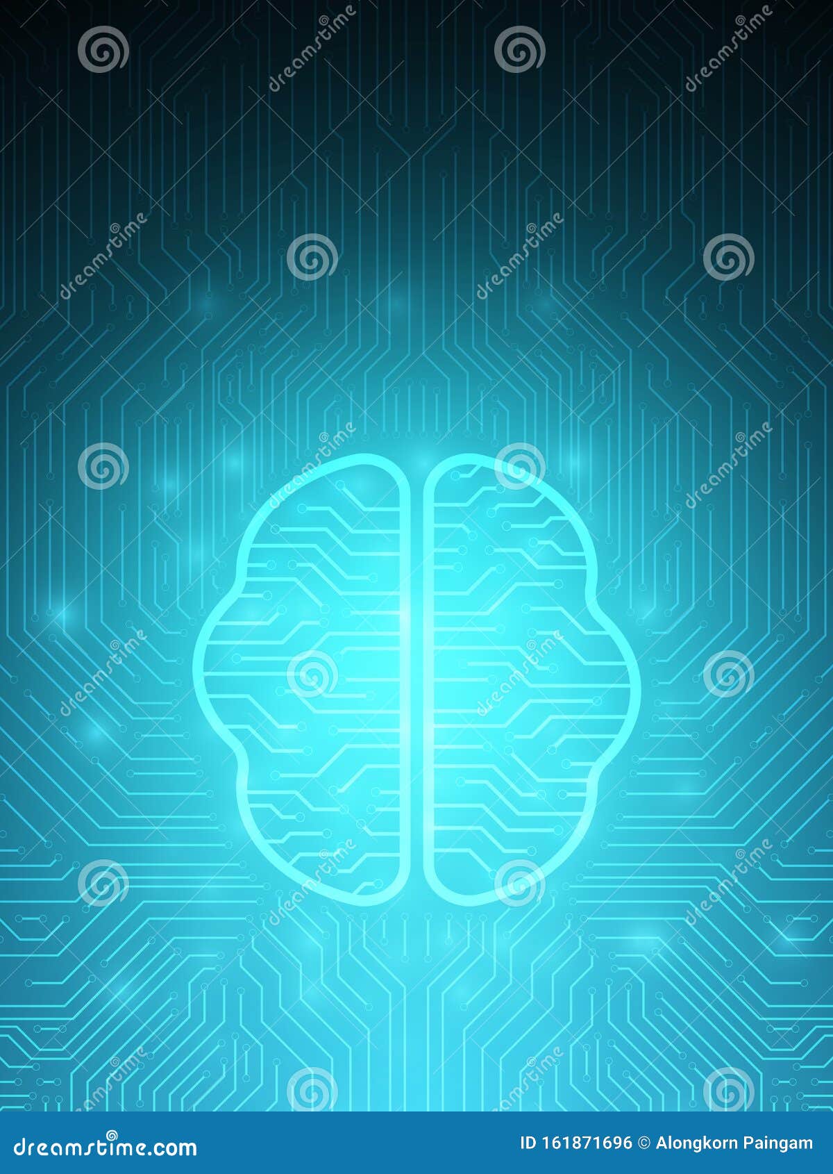Technology Brain Circuit Poster.cyberspace Poster,cyber Robot Processor ...