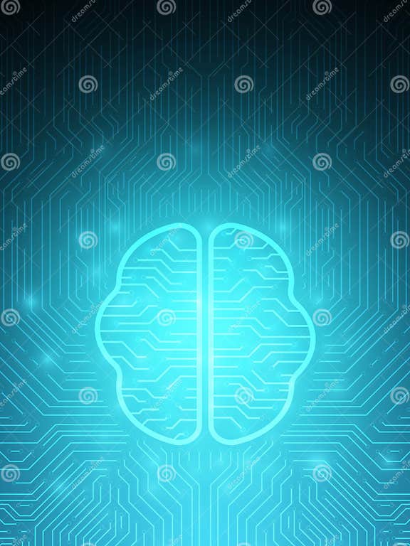Technology Brain Circuit Poster.cyberspace Poster,cyber Robot Processor ...