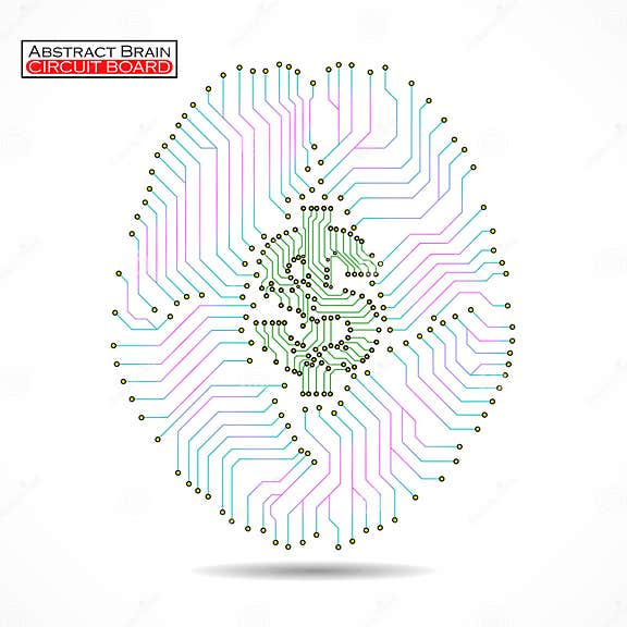 Technology Brain with Dollar Sign Inside Isolated on White Background ...