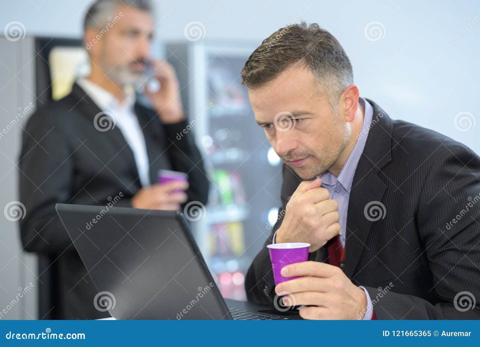 Technology during Break Time Stock Image - Image of males, conversation ...