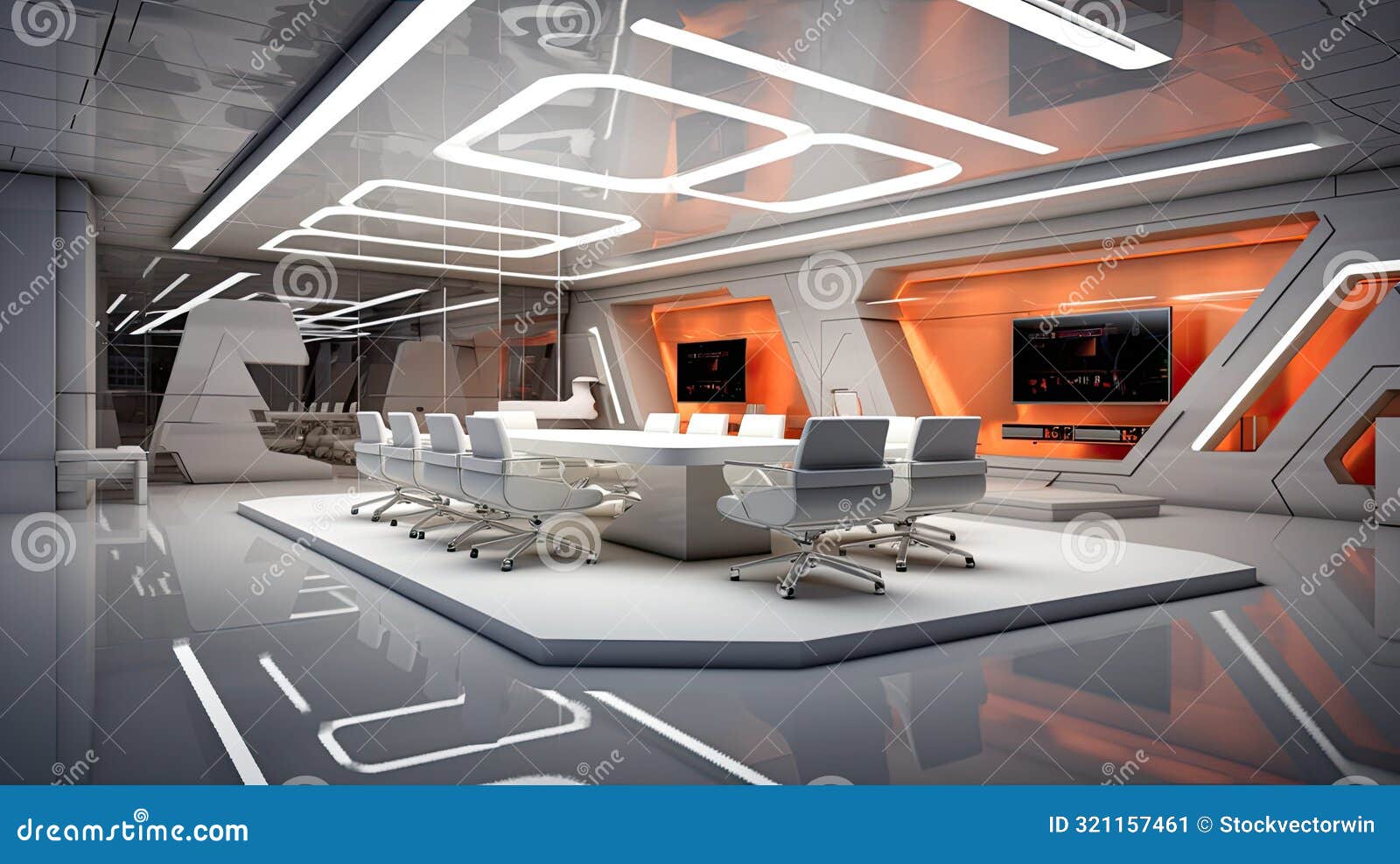 Technology Building Interior Stock Illustration - Illustration of ...