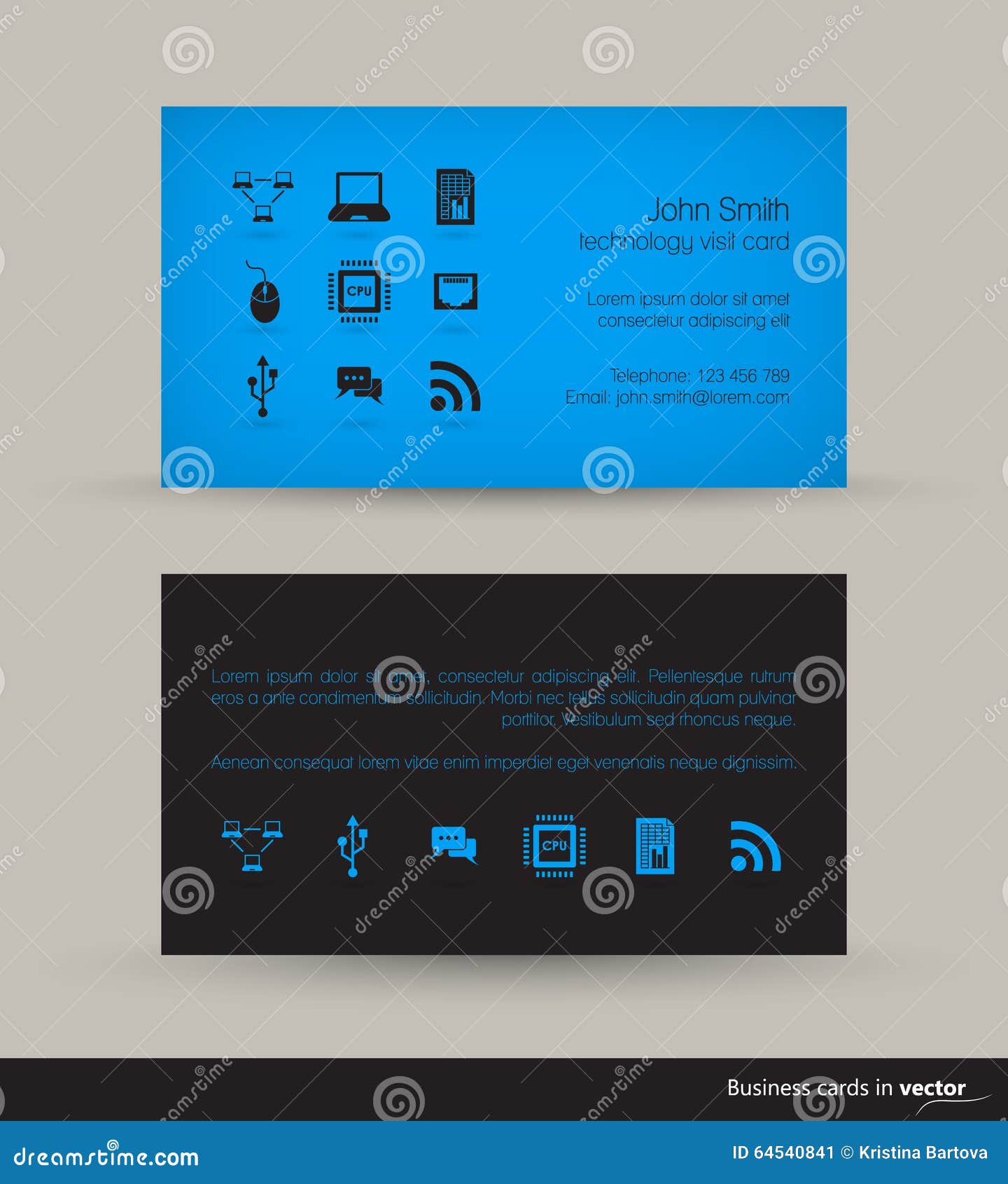 Technology business card stock illustration. Illustration of design ...