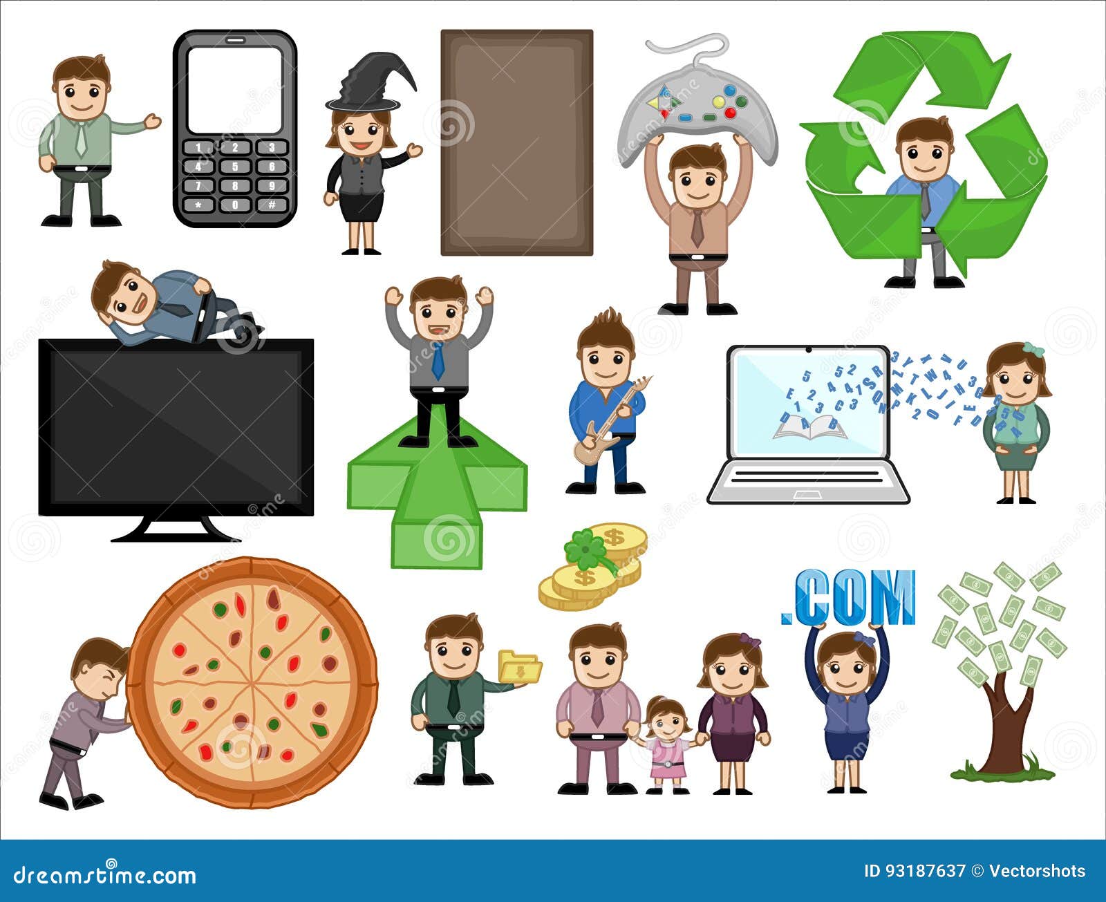 Technology and Business Cartoon Concepts Stock Vector - Illustration of ...