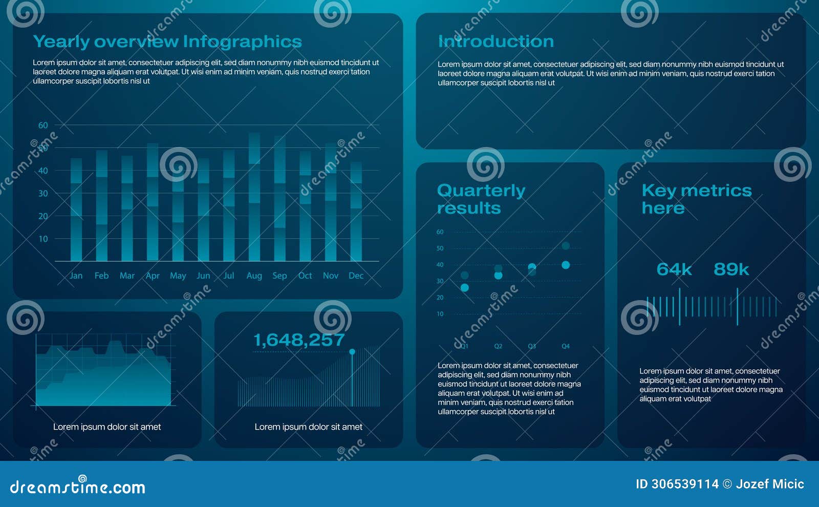 Technology Business Grid Layout Ui Infographics Template with Graphs ... Technology Business Grid Layout Ui Infographics Template with Graphs ...