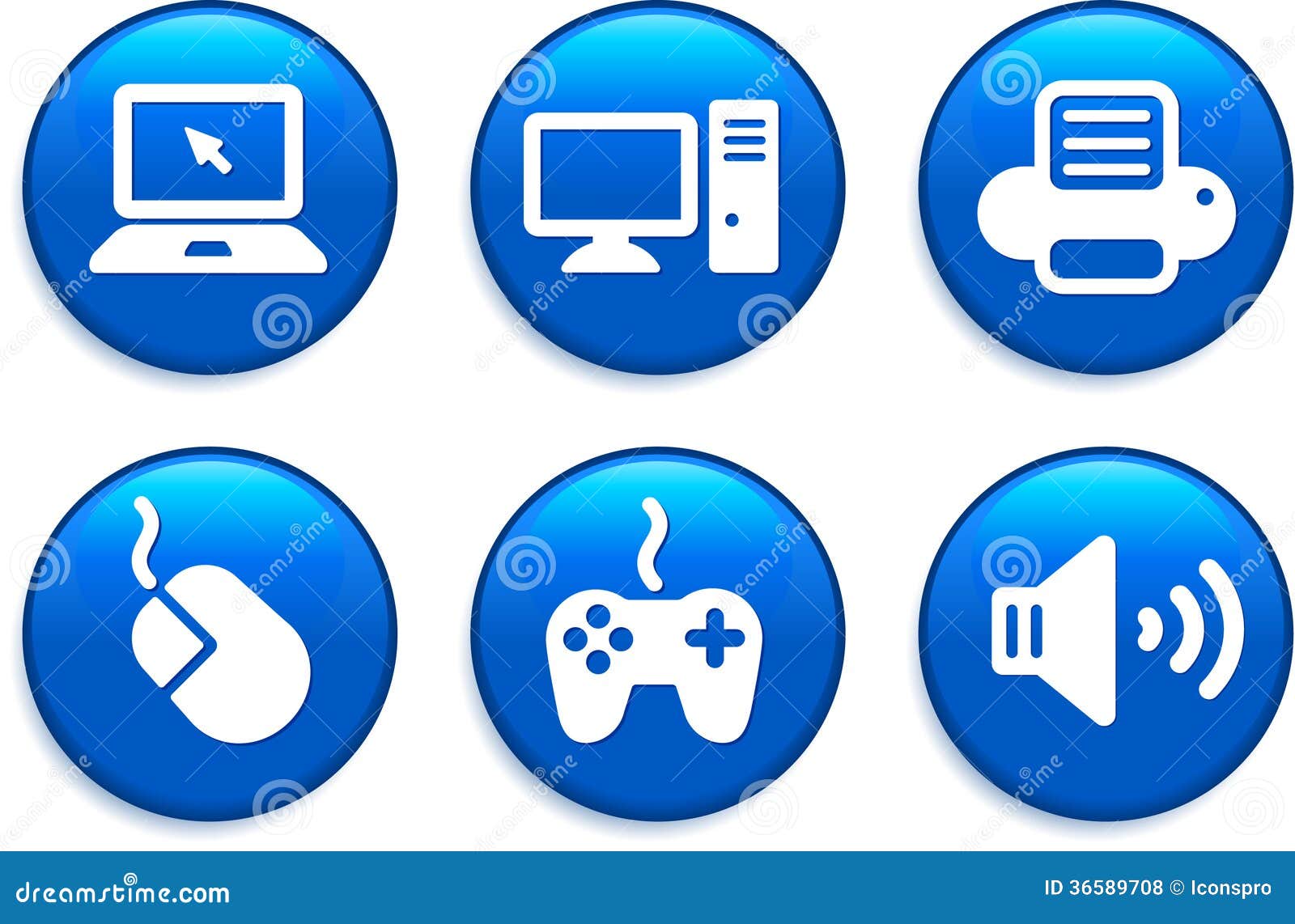 Technology Buttons stock illustration. Illustration of design - 36589708