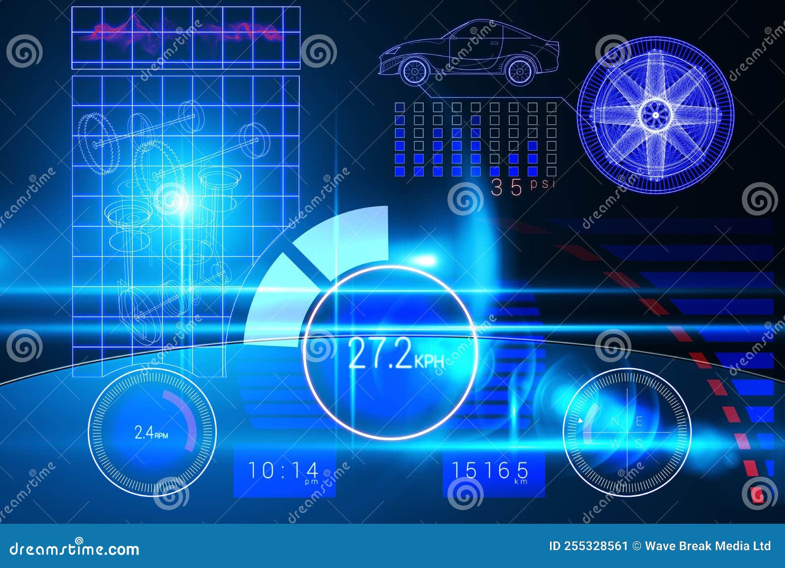 Technology car interface stock illustration. Illustration of interface ...
