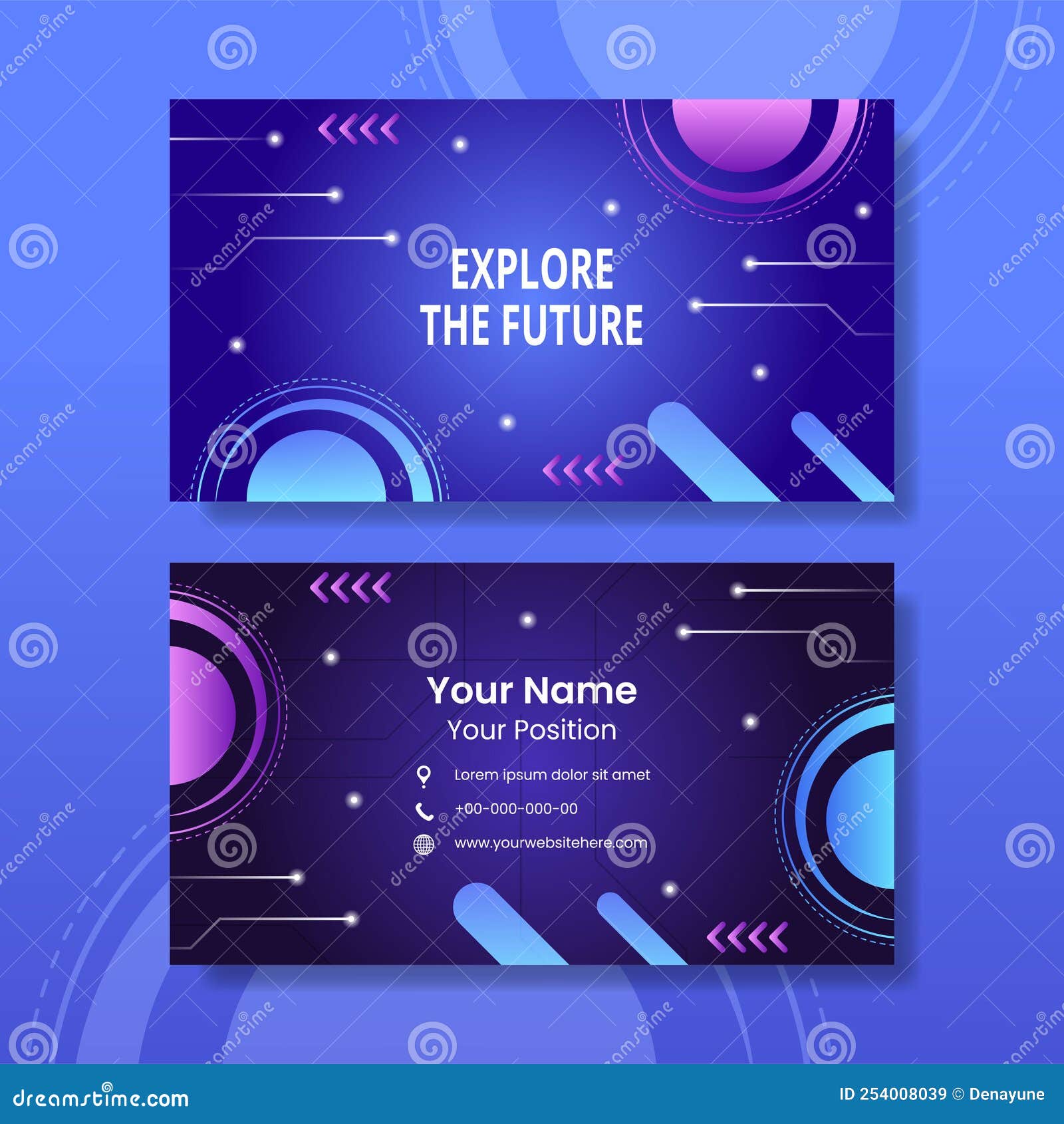 Technology Card Horizontal Template Hand Drawn Cartoon Flat ...