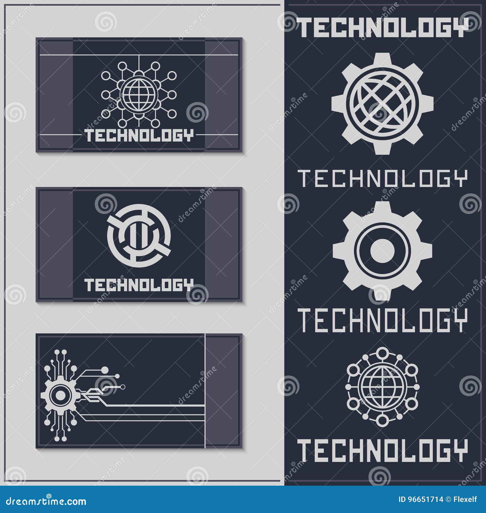 Technology card template. stock vector. Illustration of global - 96651714