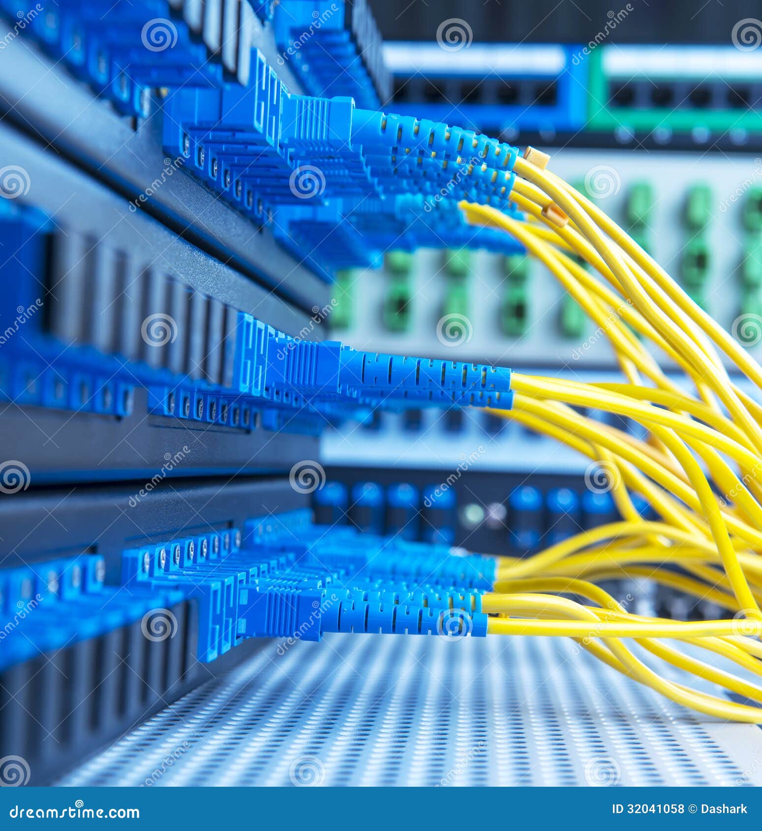 Technology Center with Fiber Optic Equipment Stock Photo - Image of ...