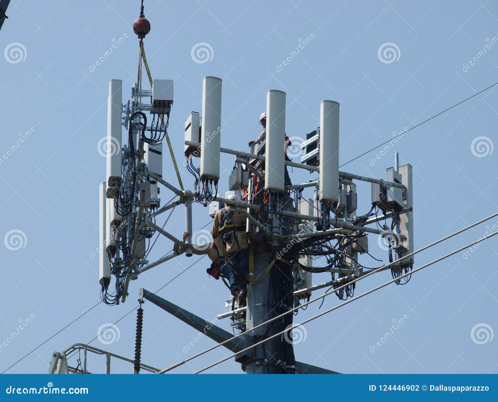 Cell Tower`s Sections Upgraded with Old Removed Editorial Photography ...