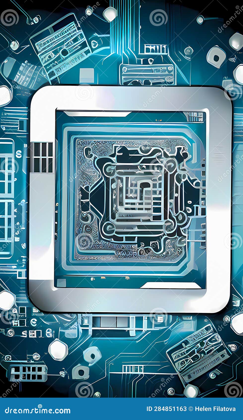 Technology Chip Backgrounds Stock Illustration - Illustration of ...