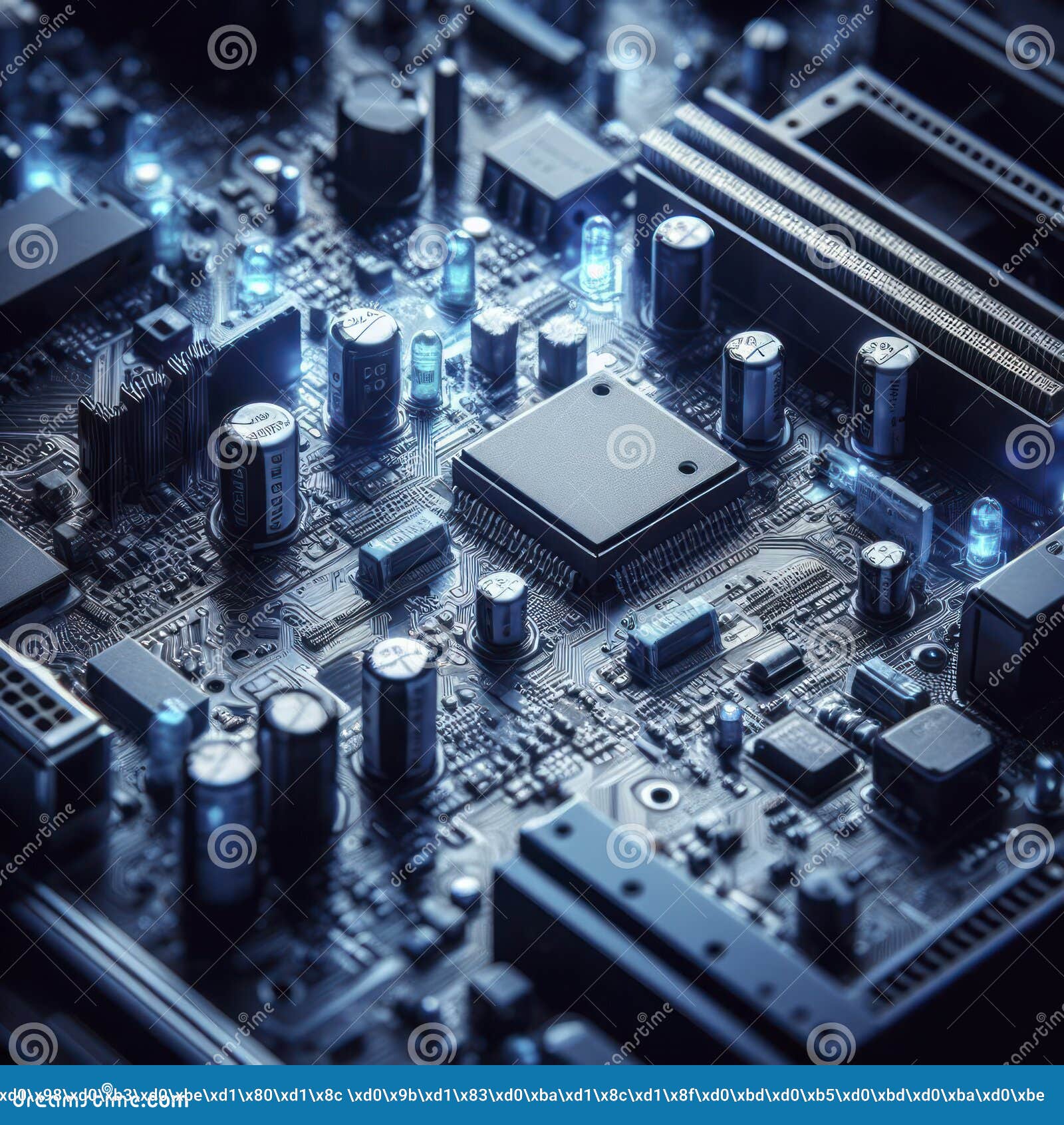 Technology Chip Motherboard. Ai Generative Stock Illustration ...